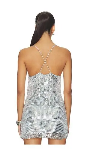 Retrofete Embellished Metallic Cami - Metallic Silver