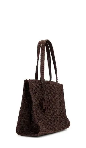 Tory Burch Ella Hand Crocheted Small Tote Bag - Brown