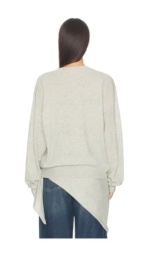 Lioness Olsen Knit Top With Scarf - Grey