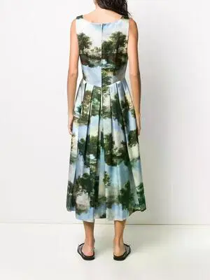Comme Des Garçons Landscape Print A-line Dress