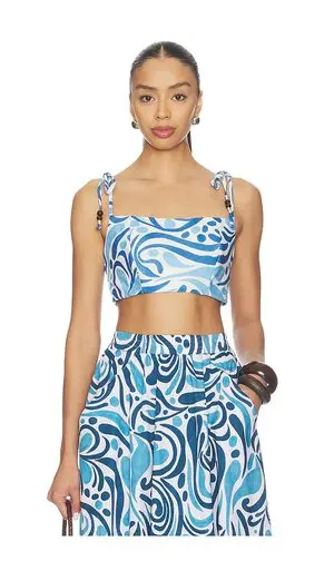 Peixoto Esti Top With Beaded Straps - Blue