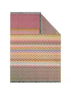 Missoni Antwan Zigzag-knit Fringed Throw - Neutrals