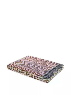 Missoni Antwan Zigzag-knit Fringed Throw