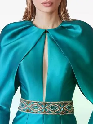 GATTINOLLI BY MARWAN Beaded Waist Open-back Gown