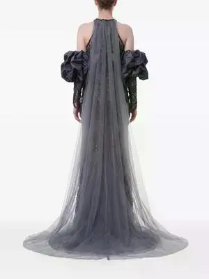 GATTINOLLI BY MARWAN Embellished Gown With Ruffled Sleeves