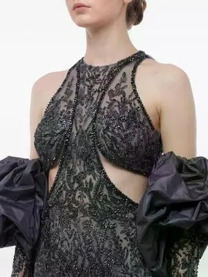 GATTINOLLI BY MARWAN Embellished Gown With Ruffled Sleeves