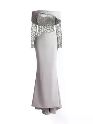 GATTINOLLI BY MARWAN Off-shoulder Embroidered Gown