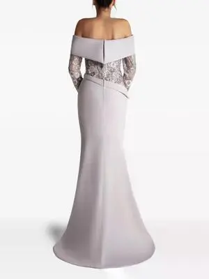 GATTINOLLI BY MARWAN Off-shoulder Embroidered Gown