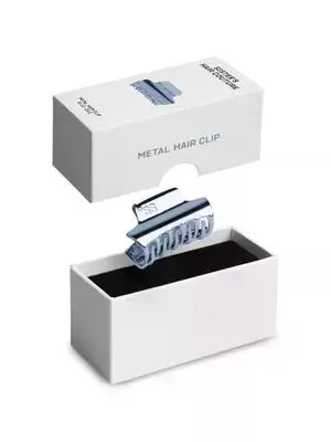 SISTER’S AROMA Sister's Aroma Logo Engraved Metallic Hair Clip - Blue