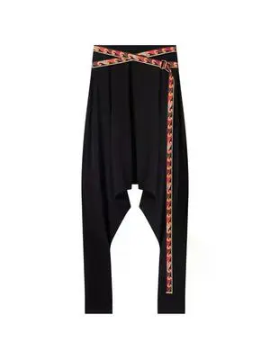 Emilio Pucci Flowy Viscose Jersey Pants With Printed Belt
