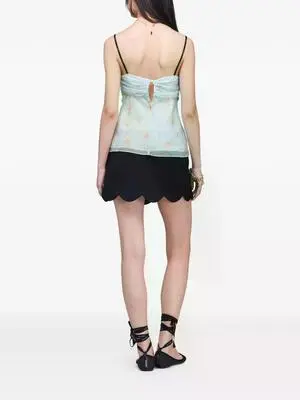Marc Jacobs Blurred Floral Bow Top - Blue