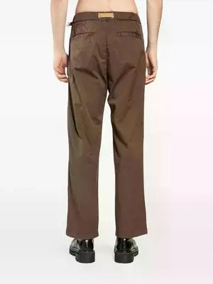 WHITE SAND Belted Pleated Trousers