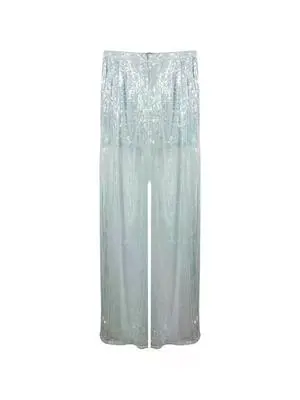 TWENTY FOURHAITCH Sequin Embellished Satin Detail Trousers
