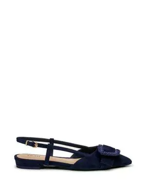 FRAU Buckle-detail Suede Slingback Pumps