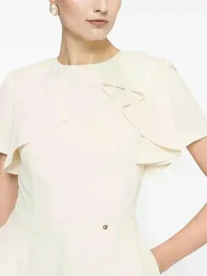 NISSA Ruffled A-line Dress - Neutrals