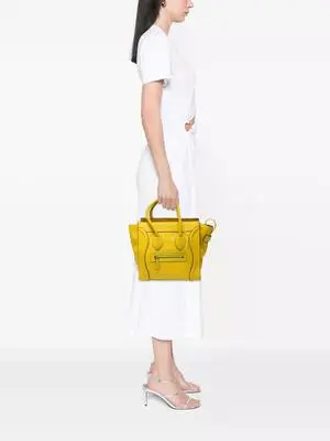 Celine Micro Drummed Calfskin Luggage Tote Bag - Yellow