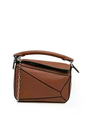 Loewe Nano Calfskin Puzzle Satchel - Brown