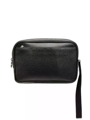 LOUIS VUITTON Taiga Leather Pochette Kaluga Clutch Bag - Black