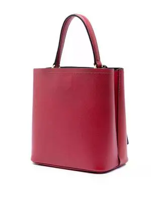 Prada Saffiano Cuir Panier Satchel - Red