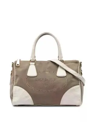 Prada Canapa Logo Satchel - Brown