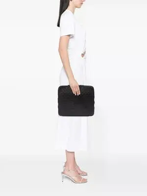 Gucci Embossed Leather Laptop Case Clutch Bag