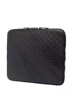 Gucci Embossed Leather Laptop Case Clutch Bag
