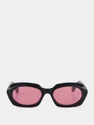 RETROSUPERFUTURE Epoca Fragolina Oval Sunglasses In Black And - Pink