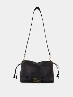 Fendi Mamma Baguette Medium Bag In Nappa Leather - Black