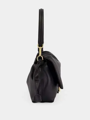 Fendi Mamma Baguette Medium Bag In Nappa Leather - Black