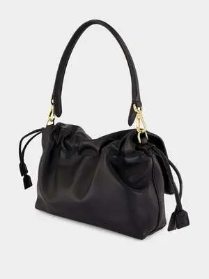 Fendi Mamma Baguette Medium Bag In Nappa Leather - Black