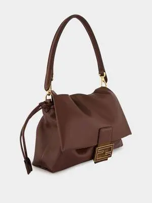 Fendi Nappa Leather Mamma Baguette Bag - Brown