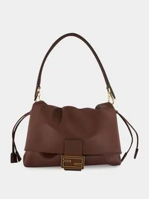 Fendi Nappa Leather Mamma Baguette Bag - Brown