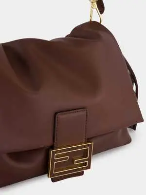 Fendi Nappa Leather Mamma Baguette Bag - Brown
