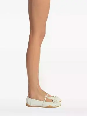 GIUSEPPE ZANOTTI Leather Mary Jane Bow Strap Ballet Flats