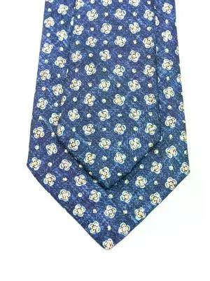 Kiton Silk Floral Print Neck Tie