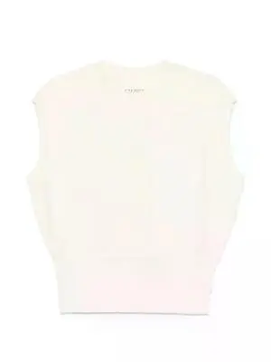 Closed Ribbed-trim Vest - Neutrals