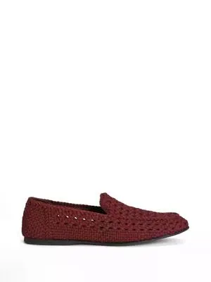 Dolce & Gabbana Ariosto Hand-woven Fabric Slipper - Red