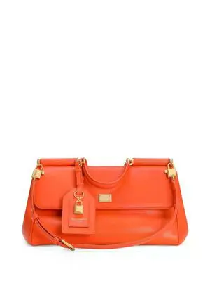 Dolce & Gabbana Medium My Sicily Handbag In Plongé Lux Calfskin - Orange