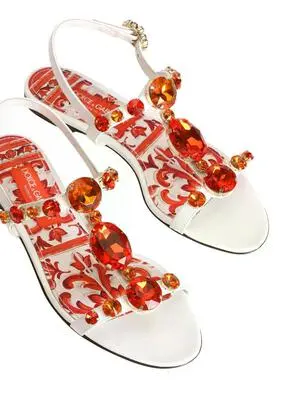 Dolce & Gabbana Embellished Patent Leather Sandals