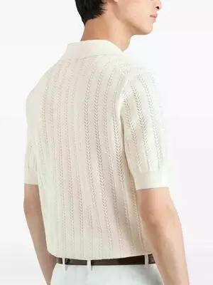 Dolce & Gabbana Polo Shirt In Perforated Cotton