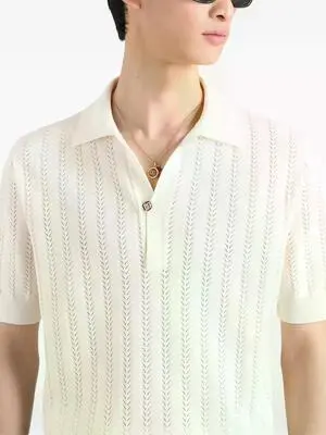 Dolce & Gabbana Polo Shirt In Perforated Cotton