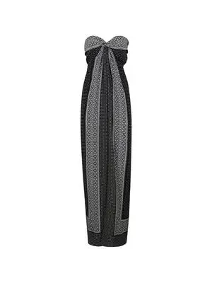 Ermanno Scervino Strapless Geometric Print Maxi Dress - Black