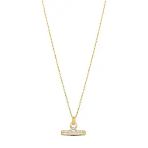 SHYMI Shymi Pave T Bar Necklace Gold
