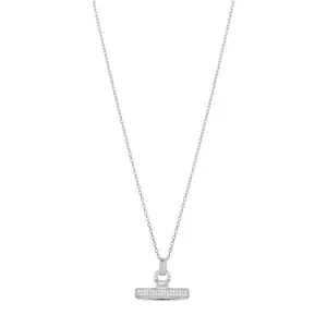 SHYMI Pave T Bar Necklace - Silver
