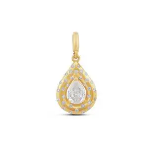 SHYMI Scattered Pear Charm With Cubic Zirconia In Rhodium-plated Sterling Silver