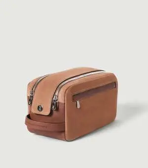 Brunello Cucinelli Suede And Leather Wash Bag
