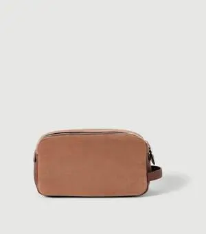 Brunello Cucinelli Suede And Leather Wash Bag