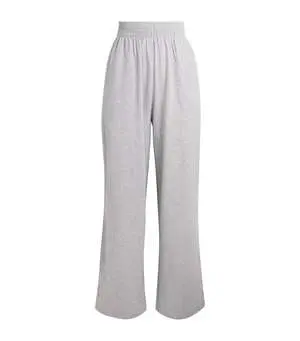 SKIMS Stretch-cotton Wide-leg Sweatpants - Grey