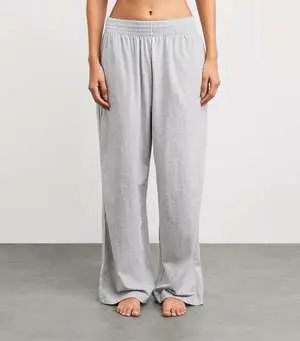 SKIMS Stretch-cotton Wide-leg Sweatpants - Grey