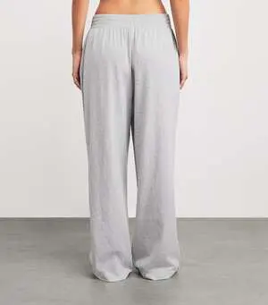 SKIMS Stretch-cotton Wide-leg Sweatpants - Grey